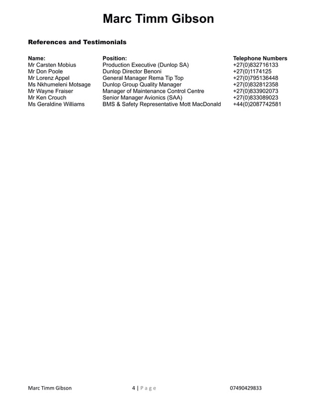 CV Marc Gibson | PDF