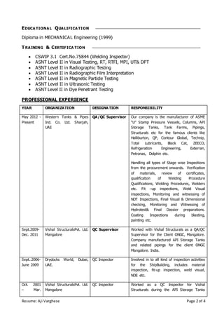 CV-Aji Varghese | PDF