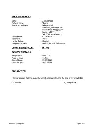 CV-Aji Varghese | PDF