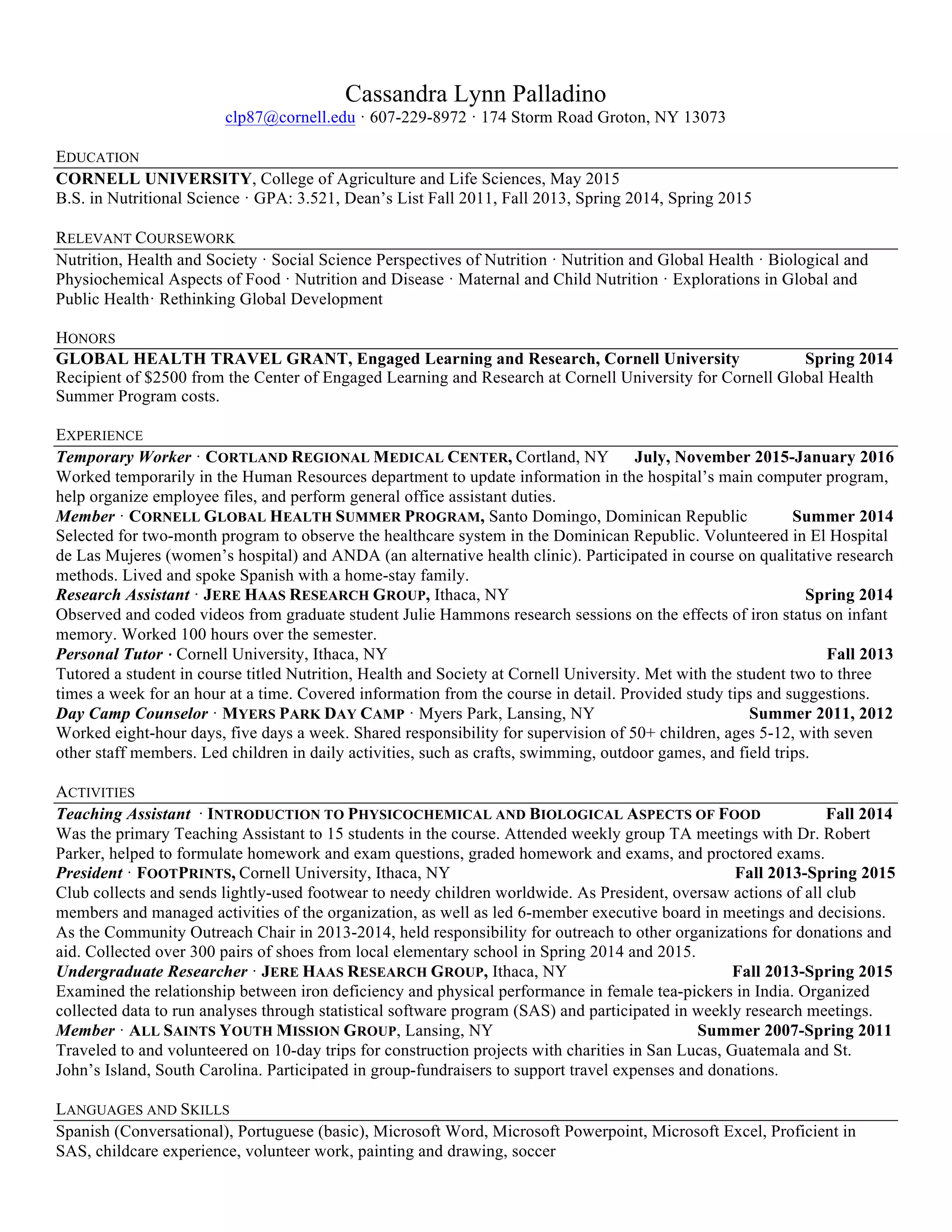Resume_Base_2015 | PDF