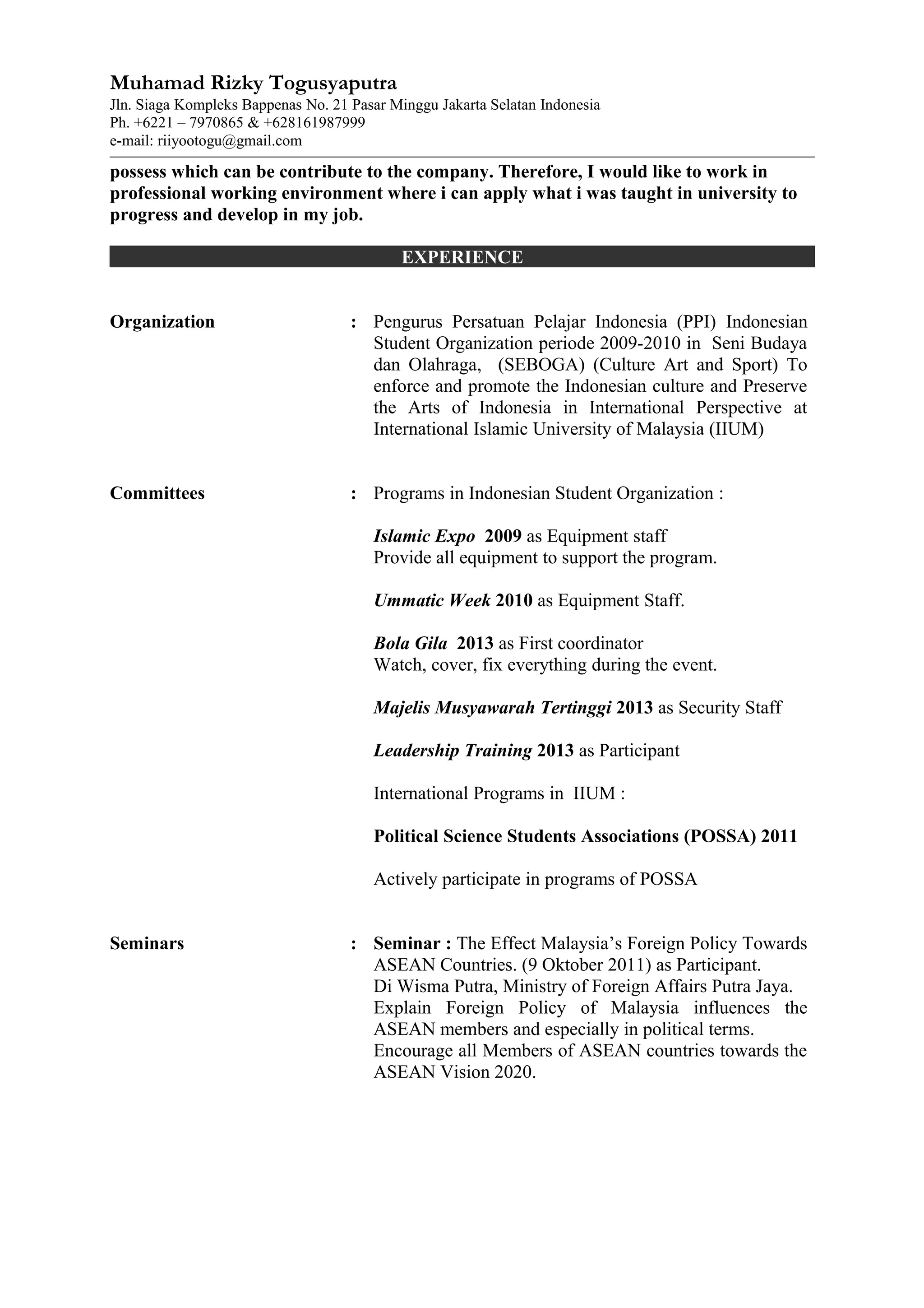 Revision CV M Rizky T January 2016 | PDF