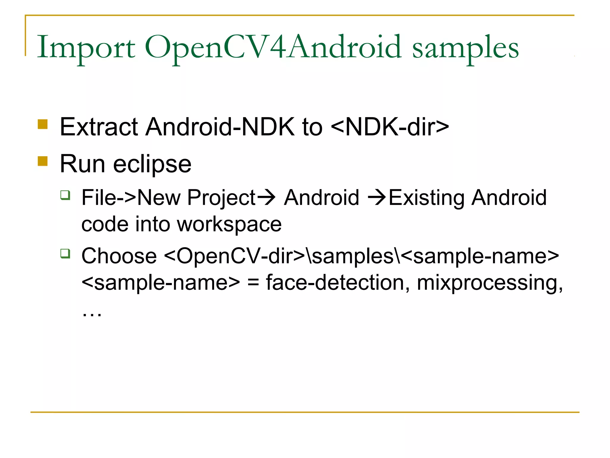 Springboard & OpenCV | PPT