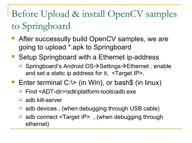 Springboard & OpenCV | PPT