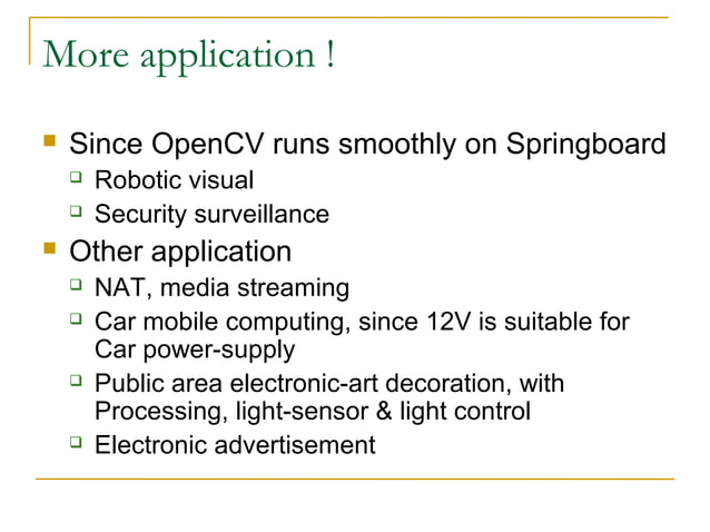 Springboard & OpenCV | PPT
