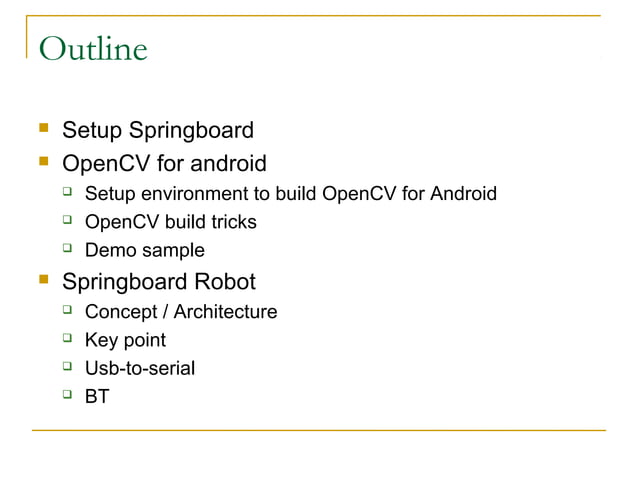 Springboard & OpenCV | PPT