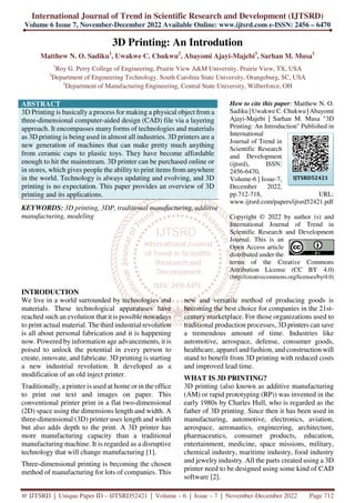 3D Printing An Introduction | PDF