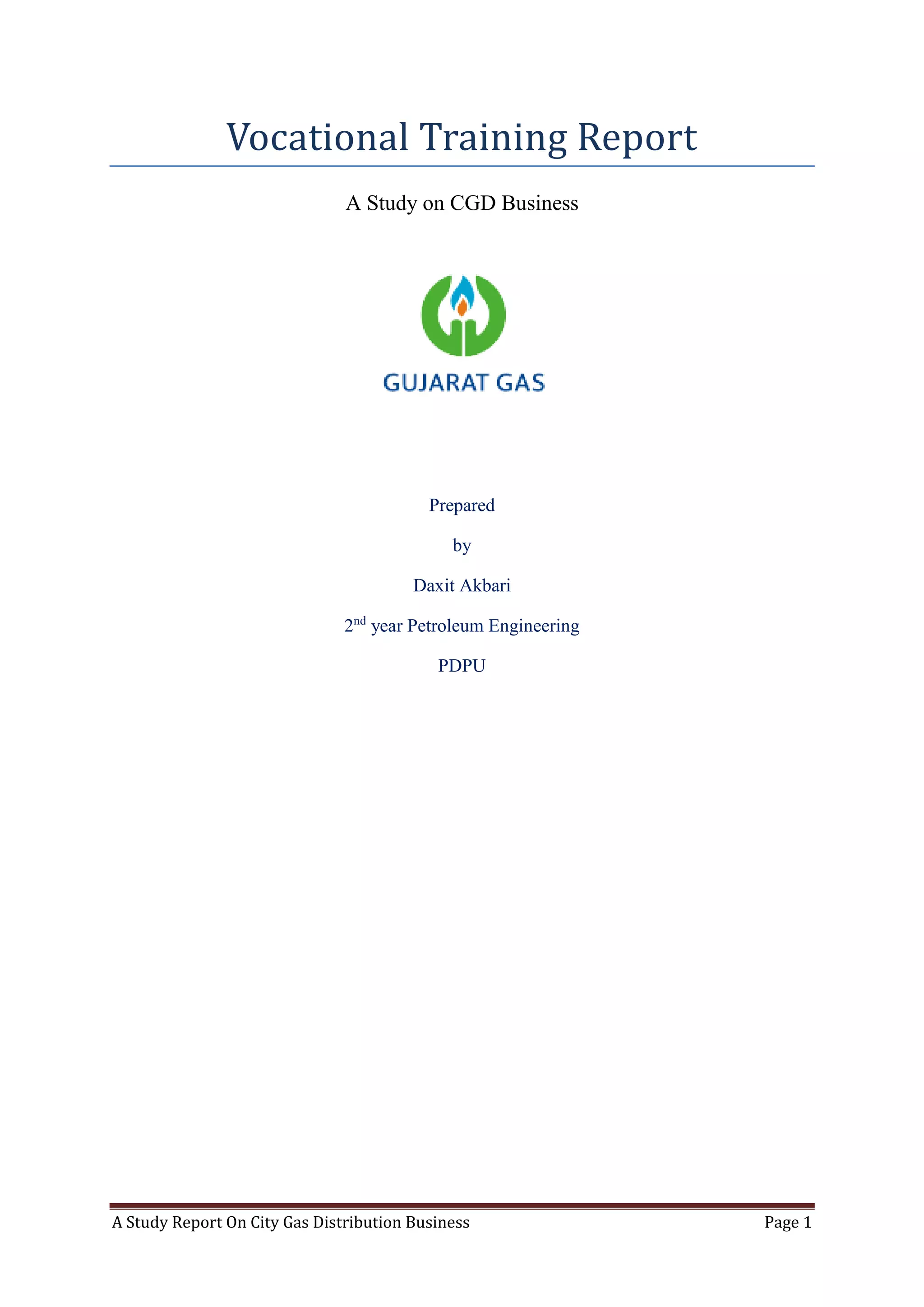 Final Report-City Gas Distribution (CGD) _Daxit Akbari | PDF