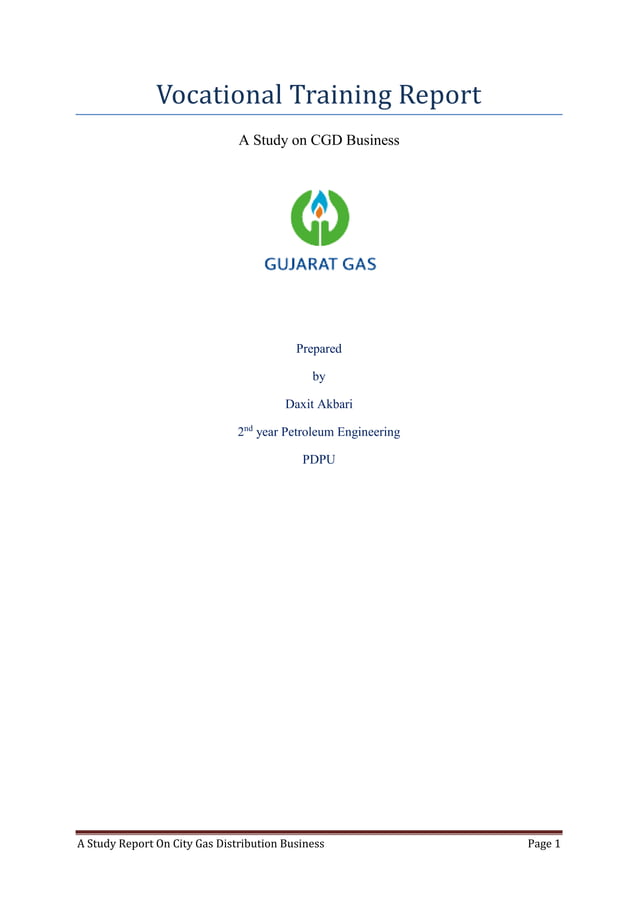 Final Report-City Gas Distribution (CGD) _Daxit Akbari | PDF ...