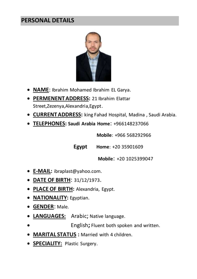 updated cv - IBRAHIM | DOCX | Injuries | Diseases and Conditions