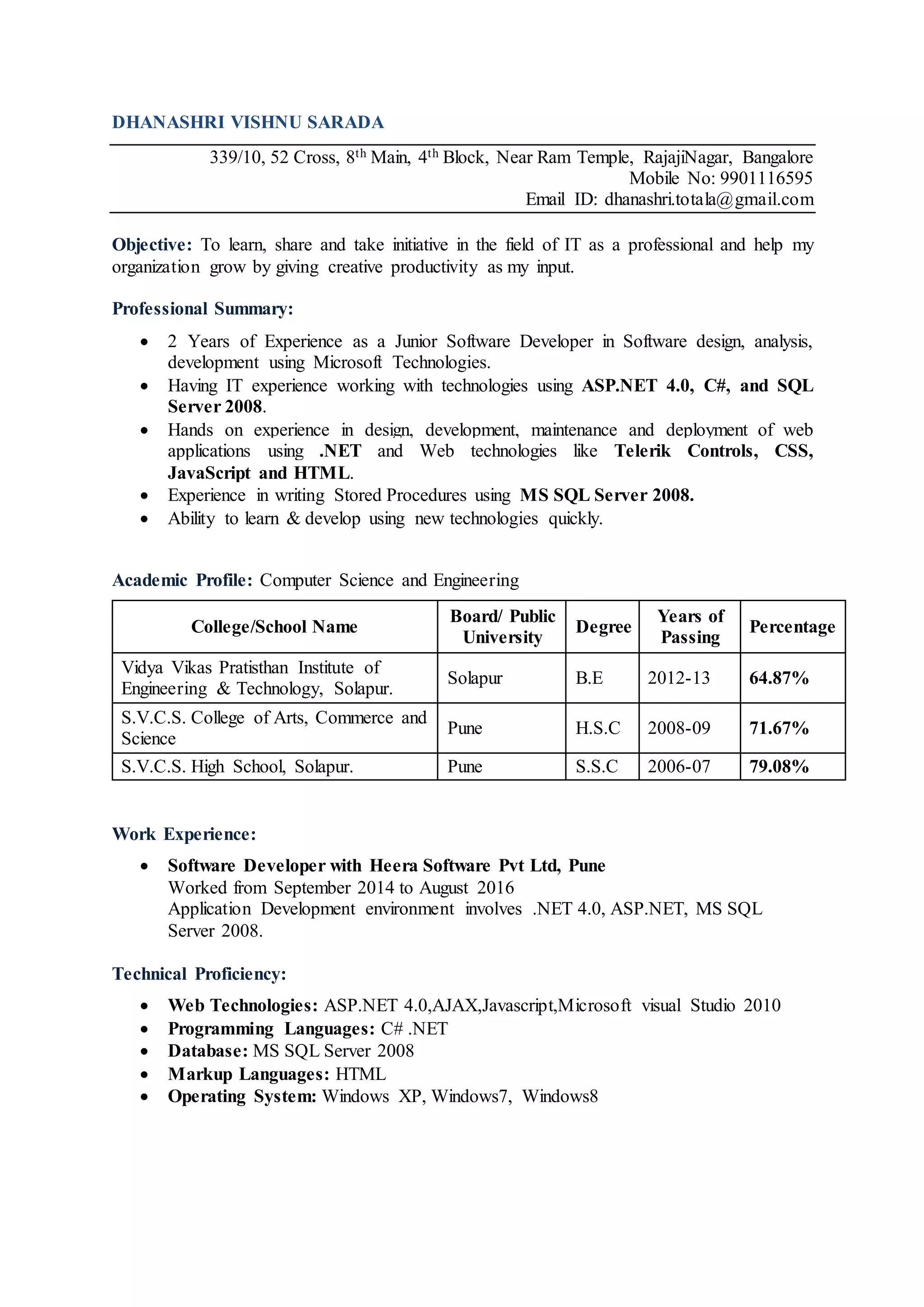 Dhanashri_Resume (1) | PDF