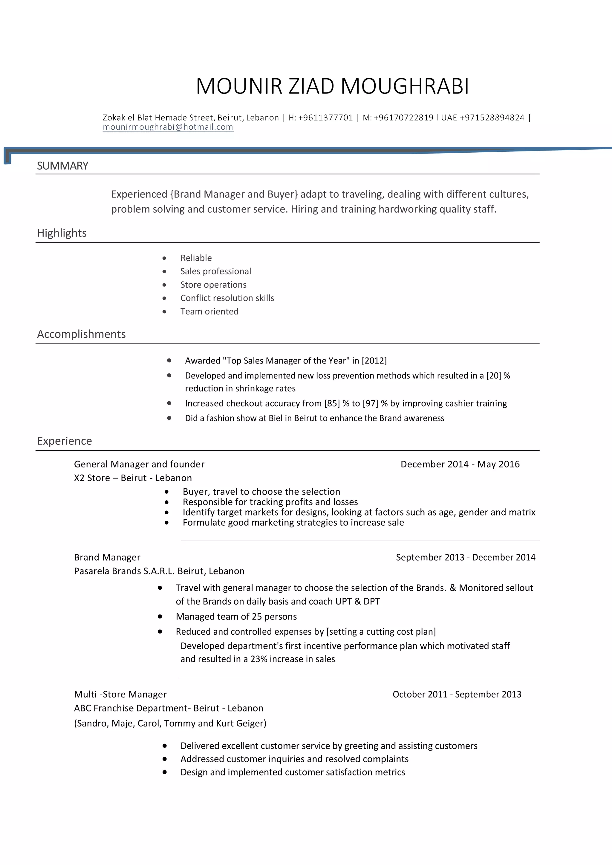 Mounir Moughrabi - Resume | PDF