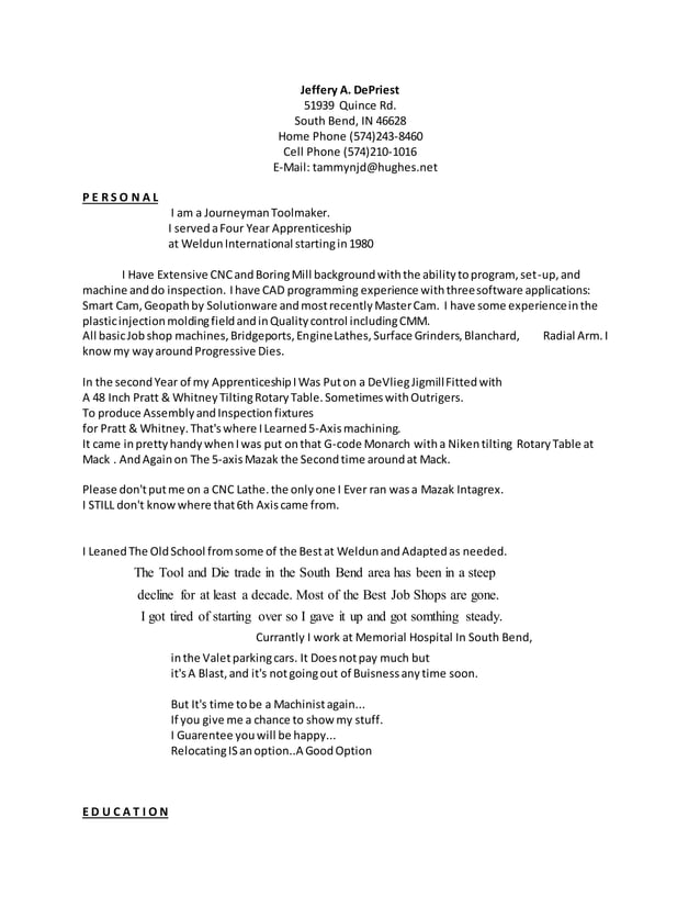 Jeff's resume with cover leter | PDF