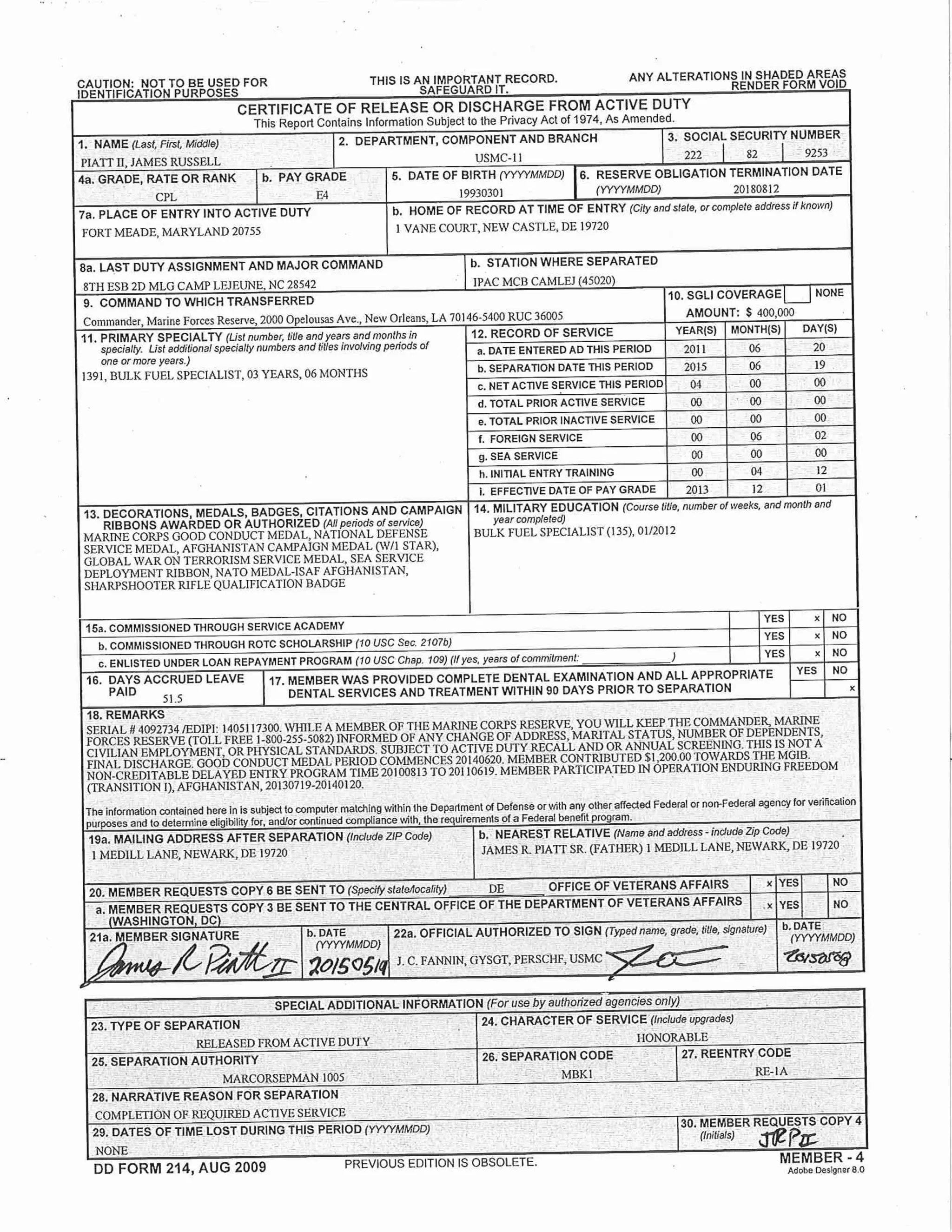 DD-214 | PDF