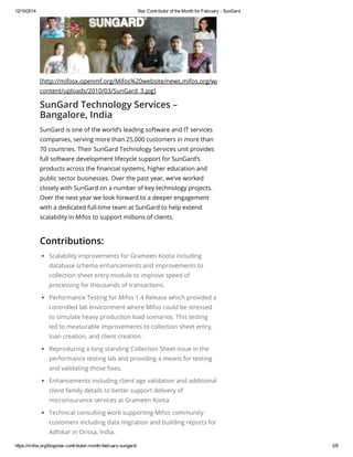 Star Contributor of the Month for February - SunGard | PDF