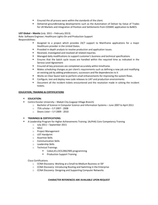 Ramon Christopher C, Resume 2015 | DOC