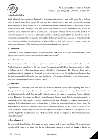 Anti-Diabetic Activity of Some Medicinal Plants | PDF