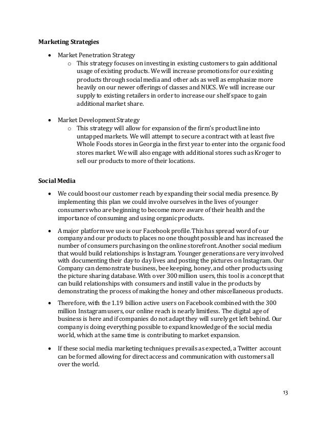 HONEY MARKETING PLAN