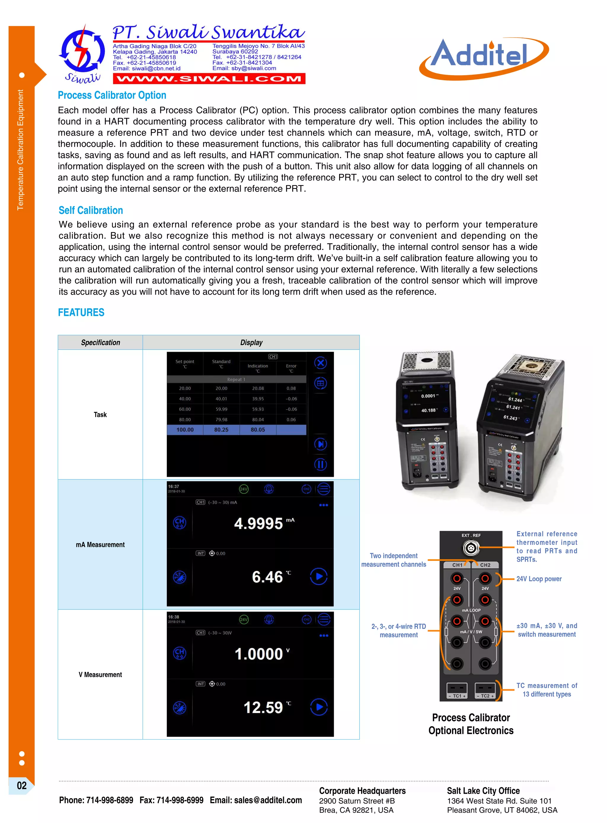 Technical Data Additel 875 Dry Well Calibrator | PDF