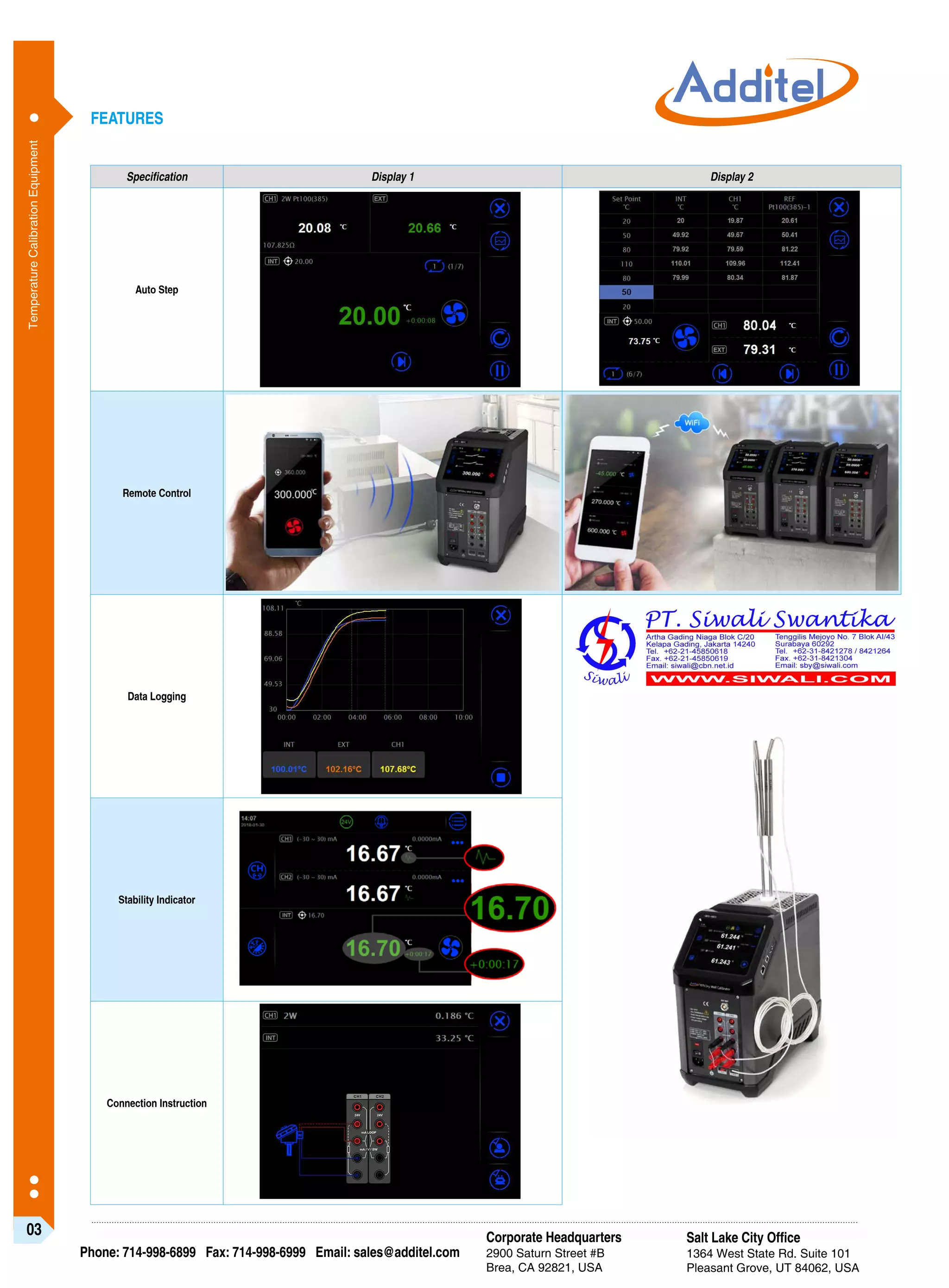 Technical Data Additel 875 Dry Well Calibrator | PDF