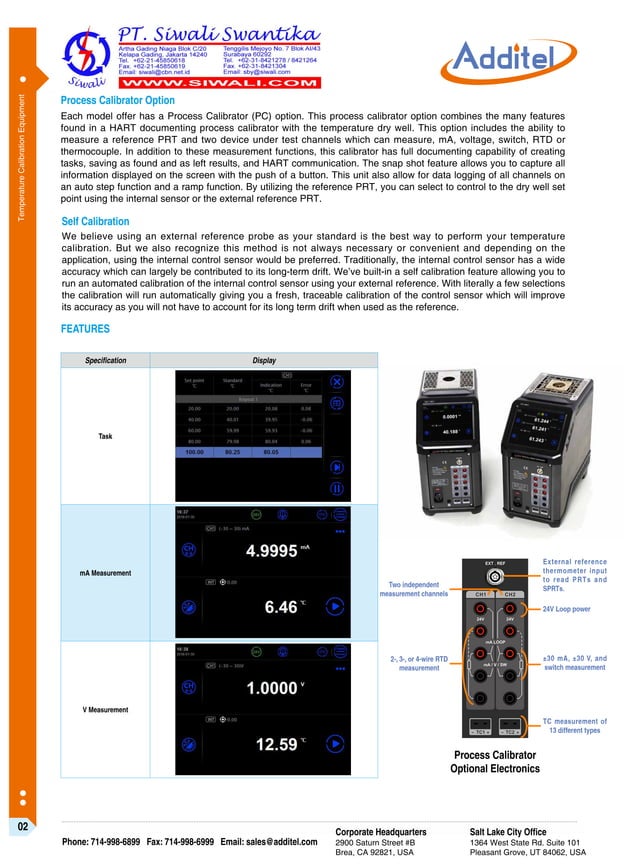 Technical Data Additel 875 Dry Well Calibrator | PDF | Cameras and ...