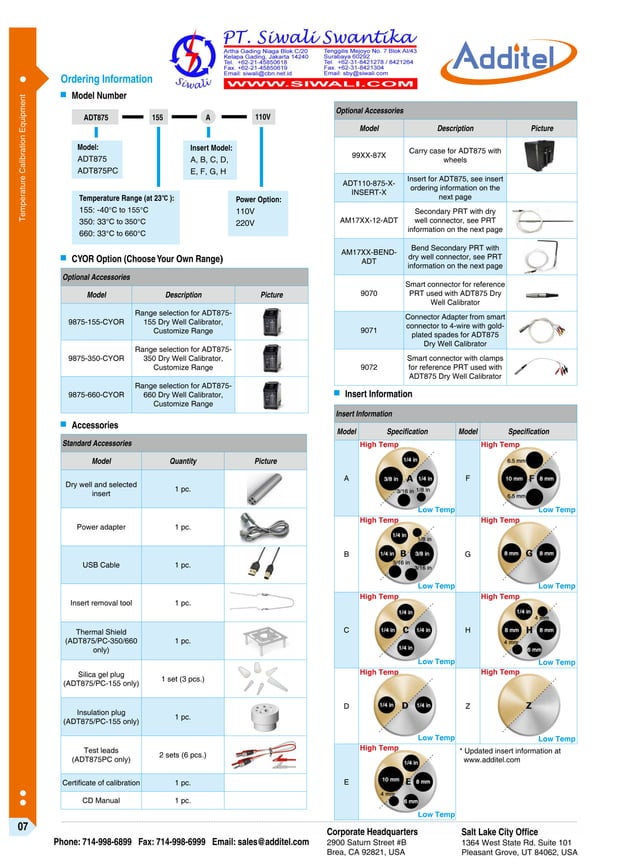 Technical Data Additel 875 Dry Well Calibrator | PDF | Cameras and ...