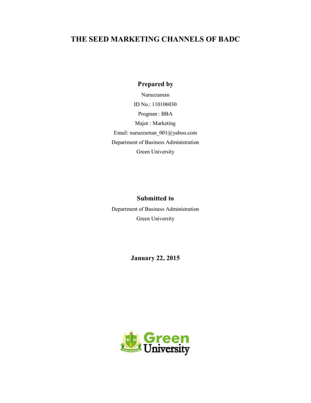 THE SEED MARKETING CHANNELS OF BADC | PDF