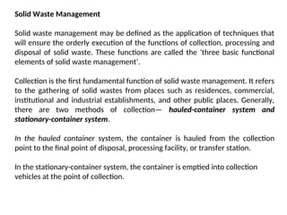 chapter 1 Solid waste management environmental Engineering | PPT
