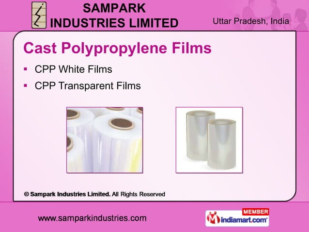 Cast Polypropylene Films by Sampark Industries Limited Greater Noida | PPS