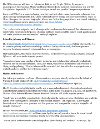 Undergraduate Research Center Stage at Georgetown March 28-April 13 ...