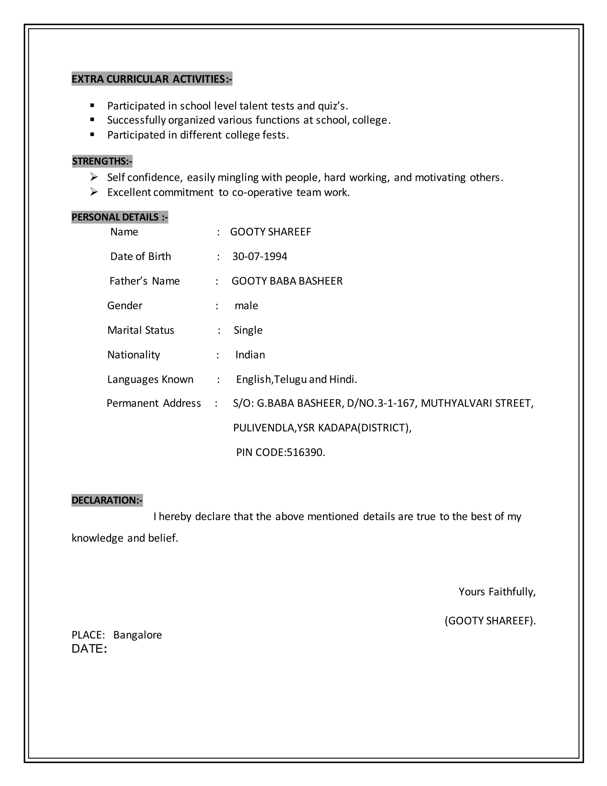 shareef resume | PDF