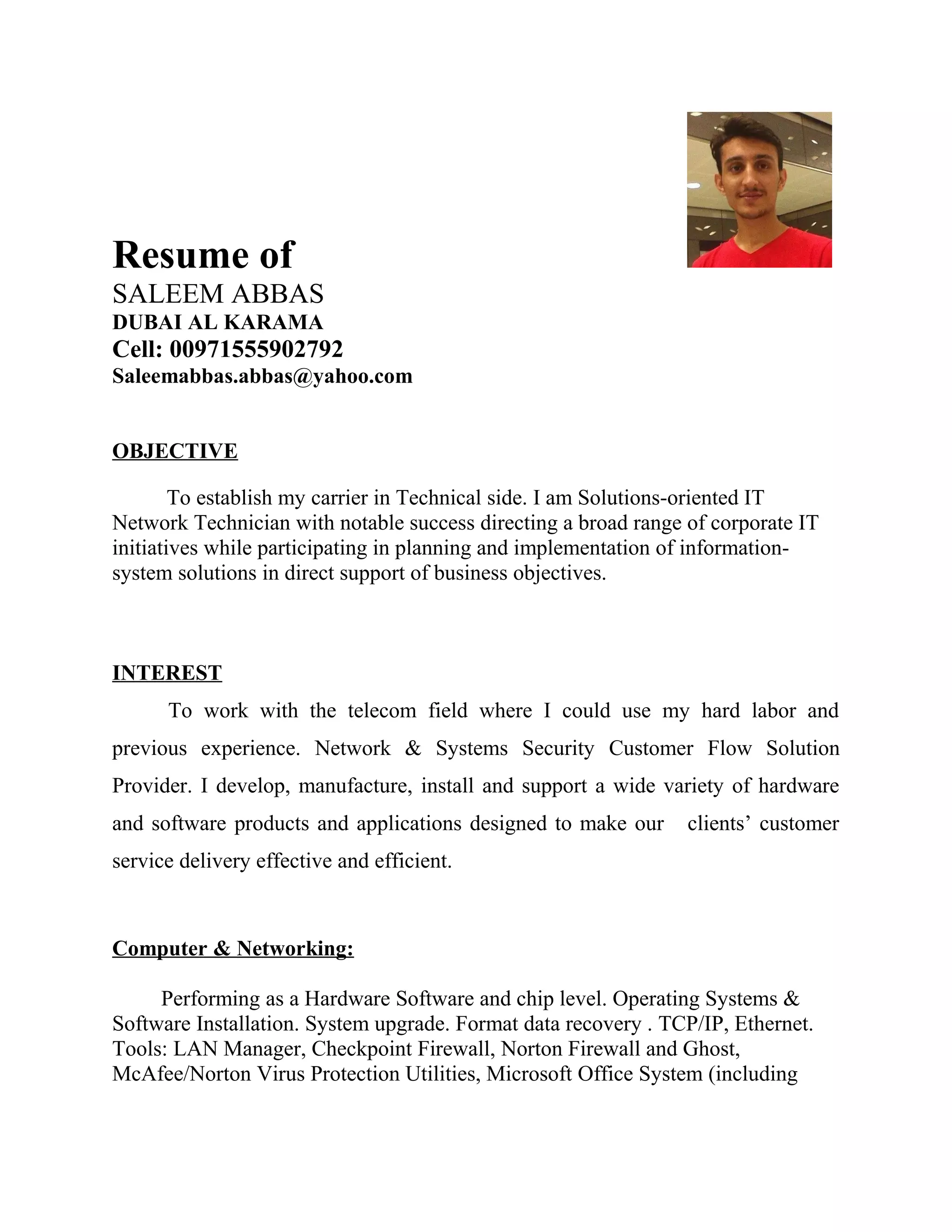 SALEEM ABBAS C.V | PDF