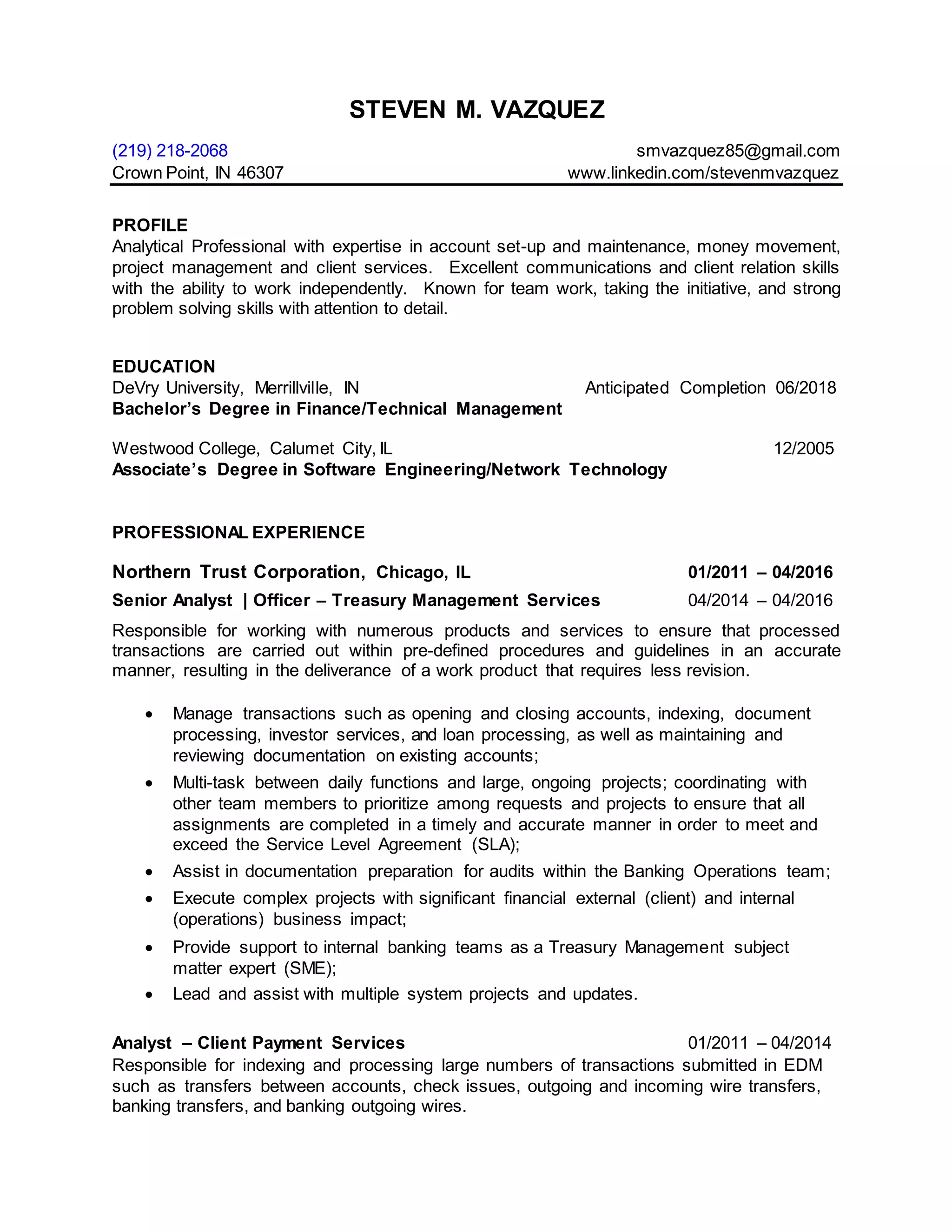 Steven Vazquez Resume 042916 | DOCX