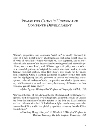 China’s Uneven and Combined Development Steven Rolf | PDF