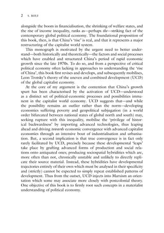 China’s Uneven and Combined Development Steven Rolf | PDF