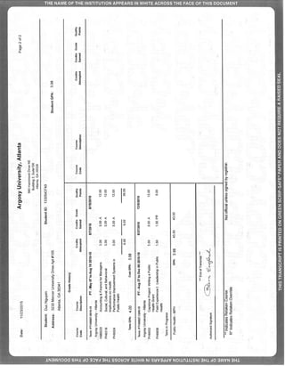 Argosy University Transcript MPH | PDF