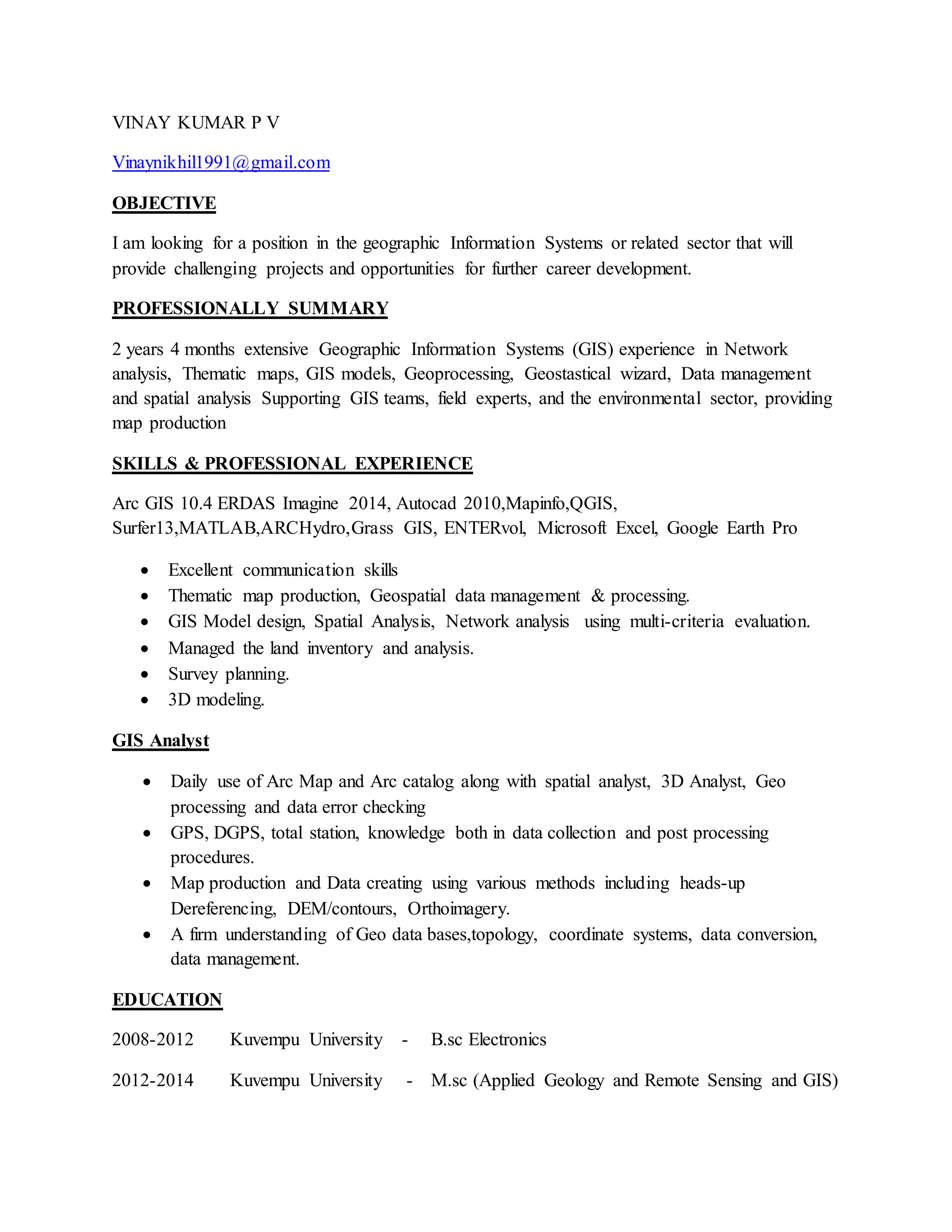 GIS Resume | DOCX