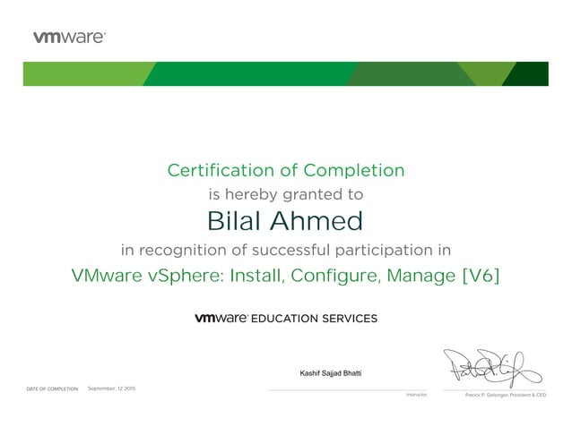 VMWare VCP 6.0 certificate | PPT