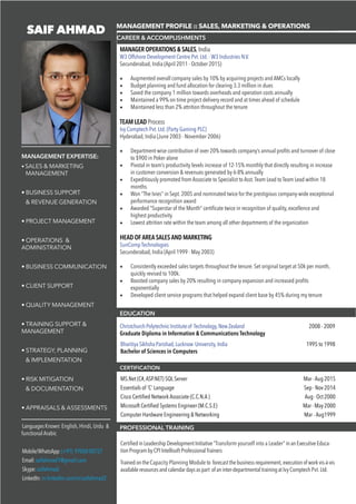 Saif Resume_2016_S&M | PDF