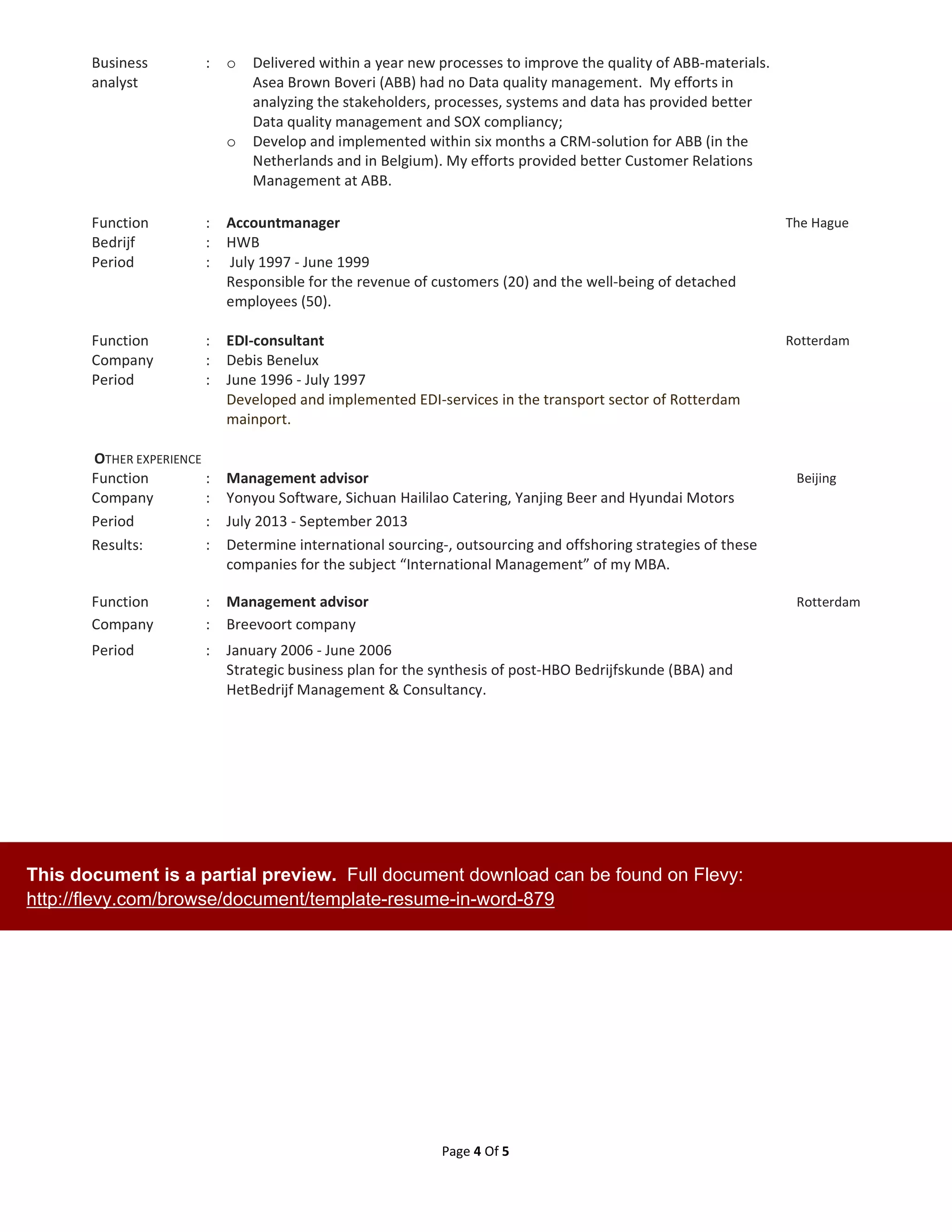 Resume Template | PDF | Business Administration | Business