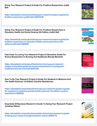 Your Research Project A Stepbystep Guide For The Firsttime Researcher ...