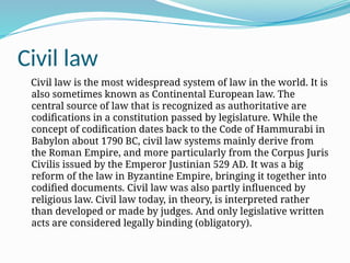 Legal system of the world lectured from uoi | PPT