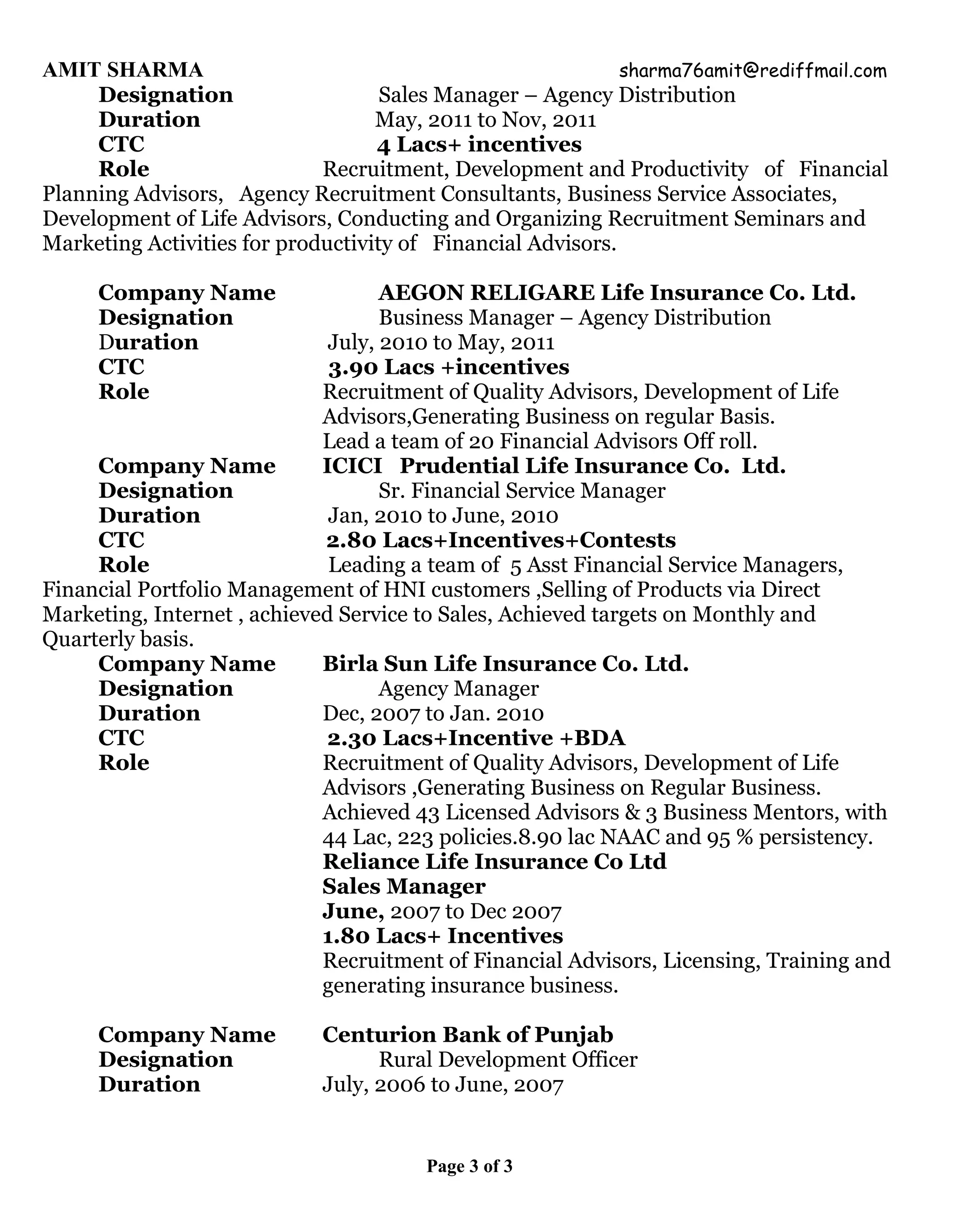 Amit CV 2015 new exide | PDF
