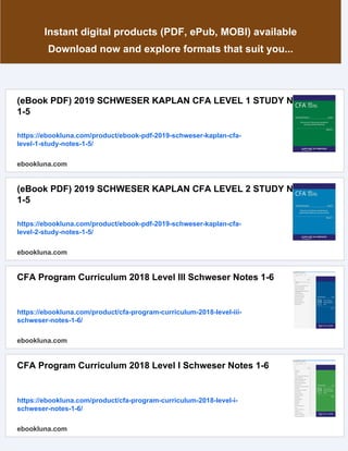 (eBook PDF) 2019 SCHWESER KAPLAN CFA LEVEL 3 STUDY NOTES 1-5 | PDF
