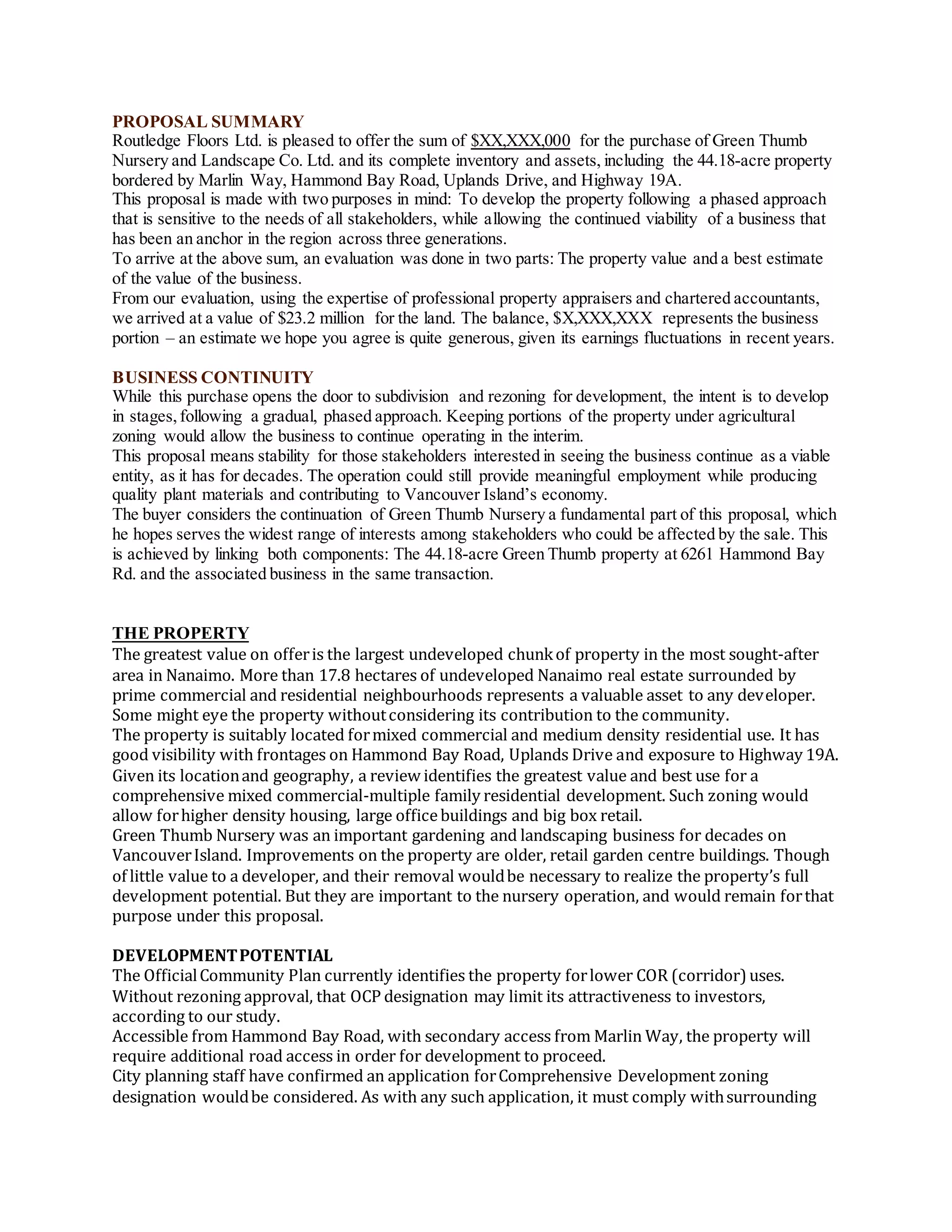 Green Thumb Purchase proposal (edited) | DOCX