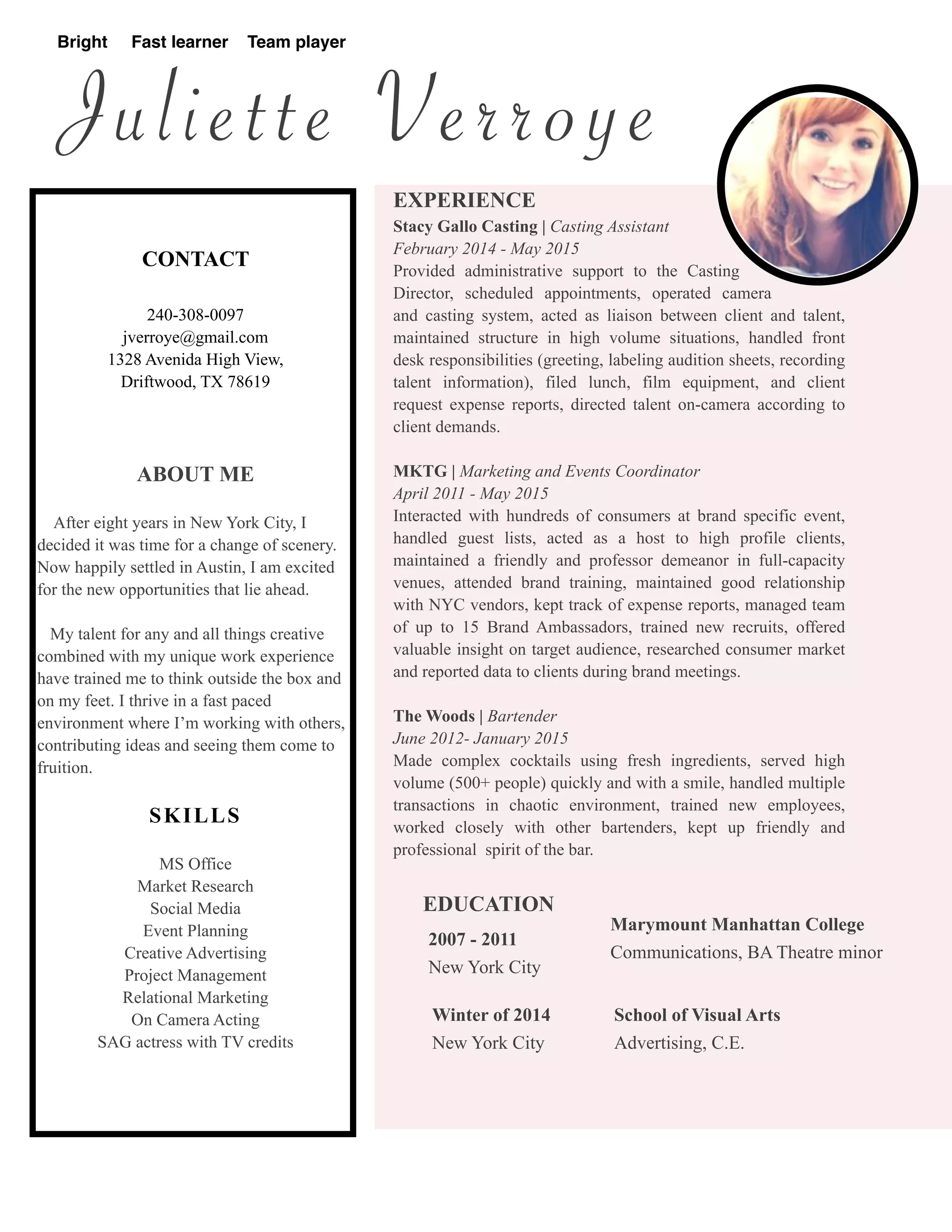 Juliette_Verroye_ResumeA | PDF