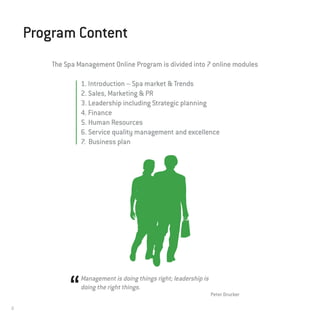 Spa Management Online Program Raison d'Etre 2016 | PDF
