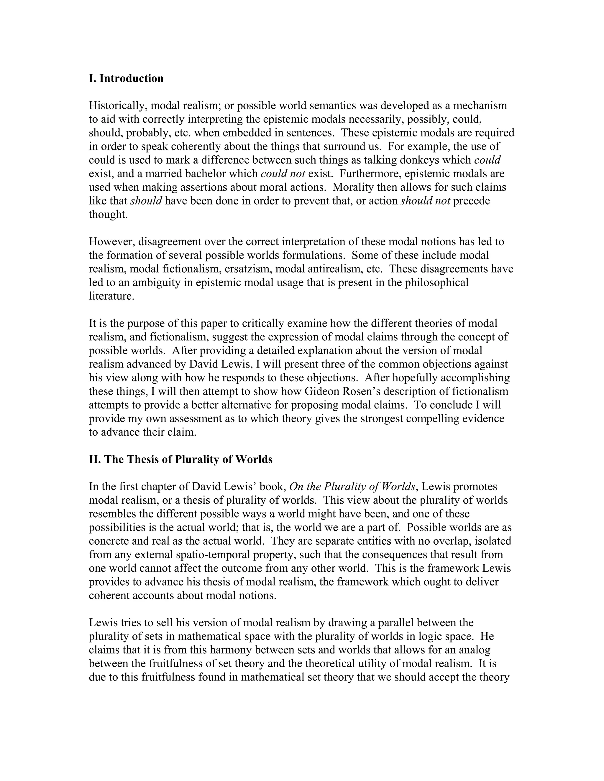 The Problems of Modal Realism | PDF