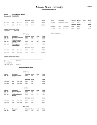 Unofficial transcript | PDF