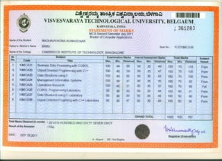 MCA MARKS CARDS | PDF