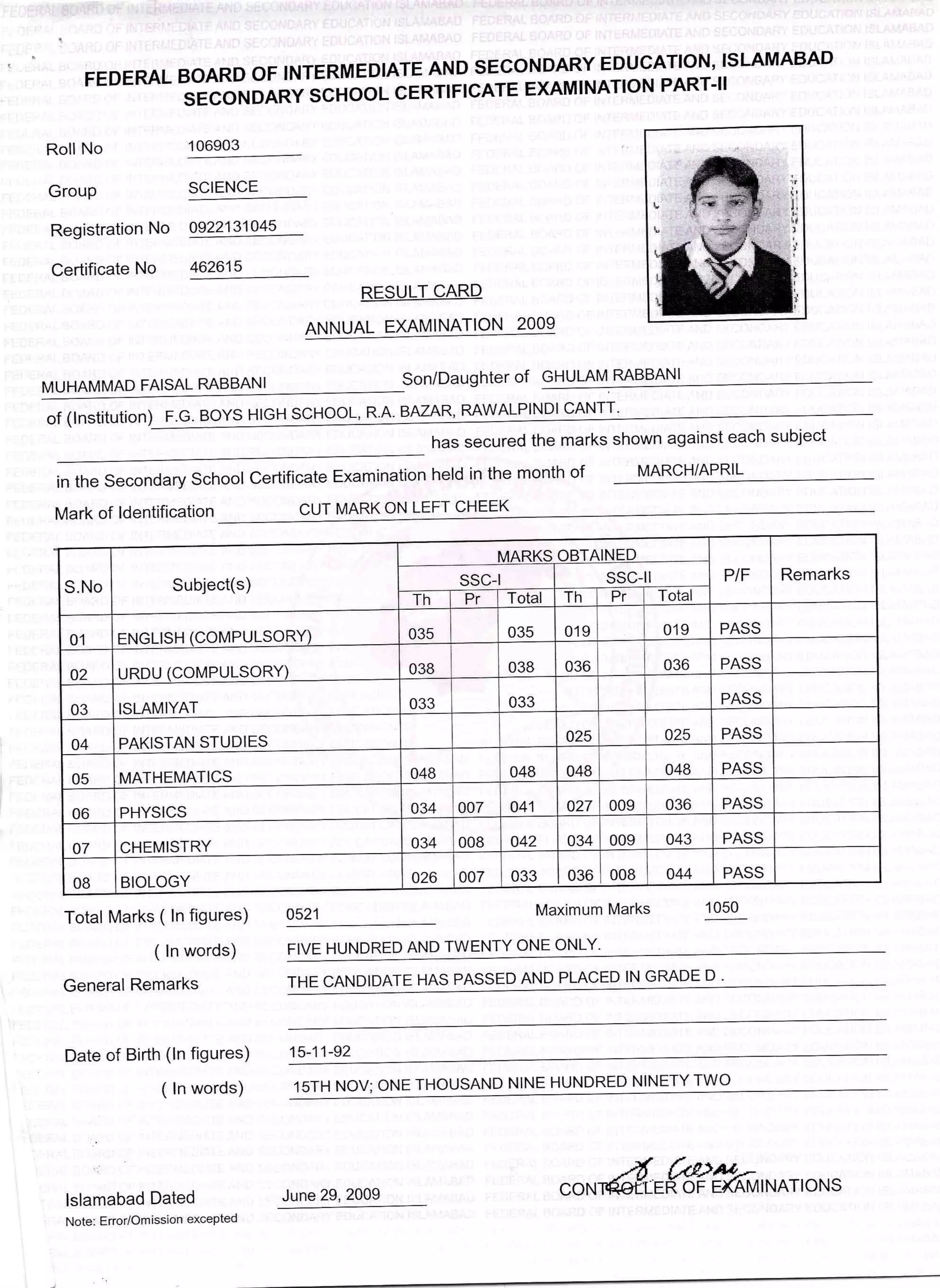 Faisal Rabbani - personnal documents | PDF